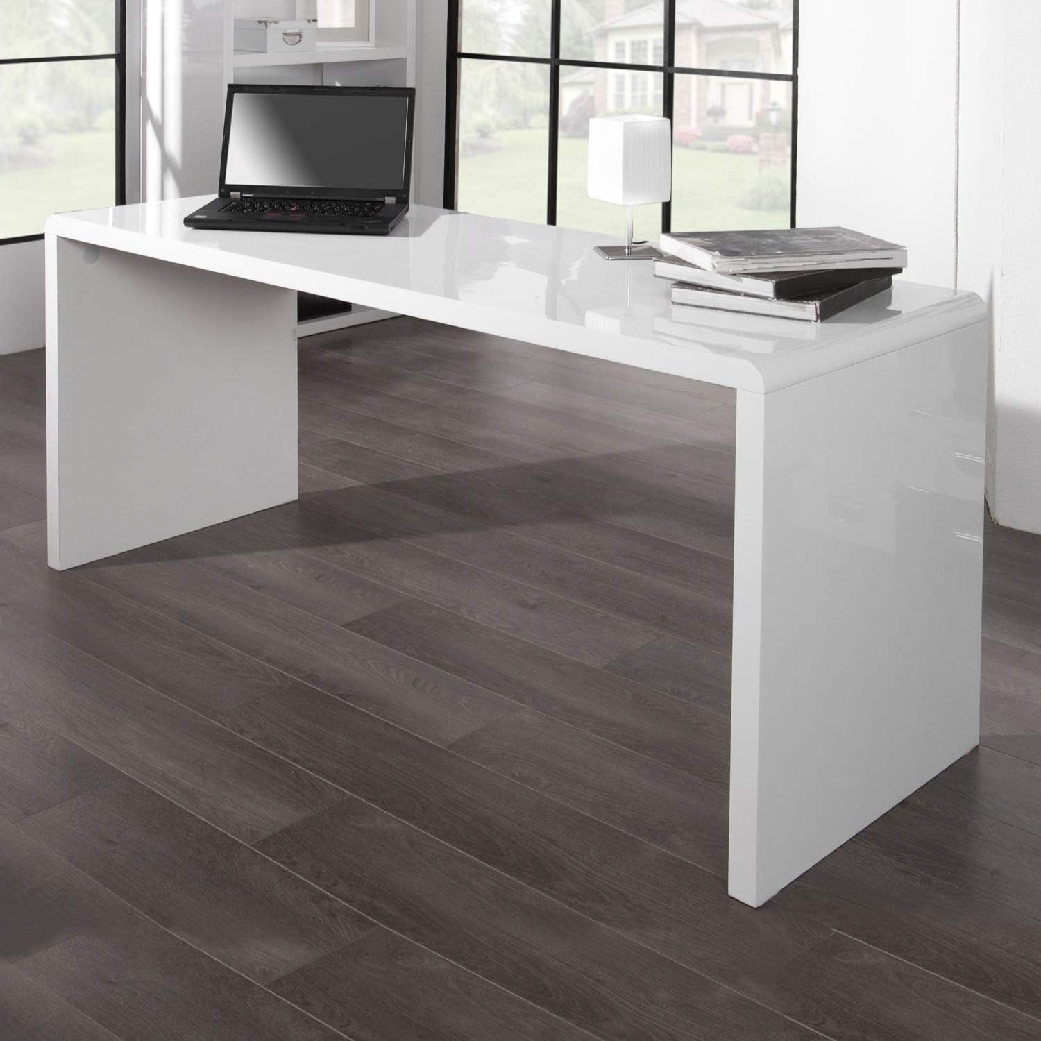 cagü Schreibtisch SOHO Weiß Hochglanz 160cm x 60cm : Amazon.de: Küche ...