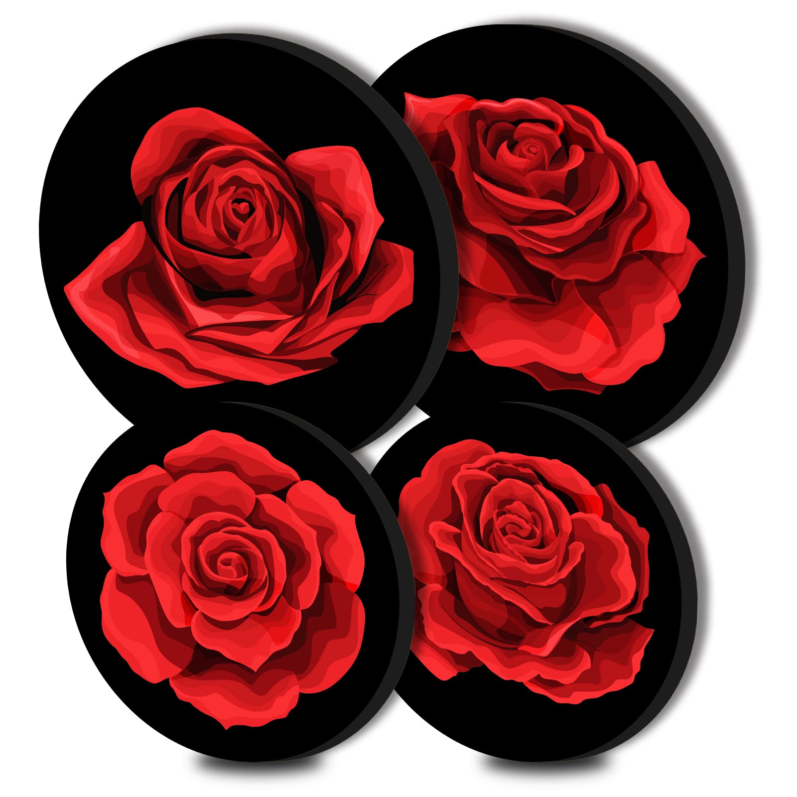 Amazon.com: Red Rose Electric Stove Burner Covers，Set of 4 Round Stove ...