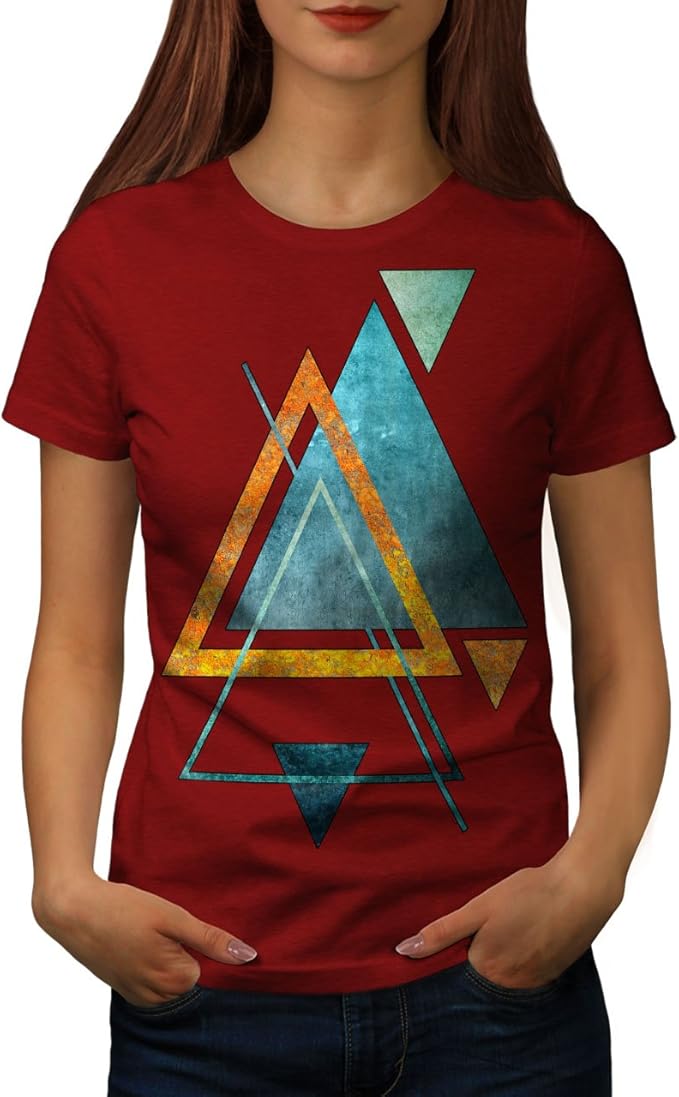 wellcoda Abstract Triangle Womens T-Shirt, Shape Casual Design Printed ...
