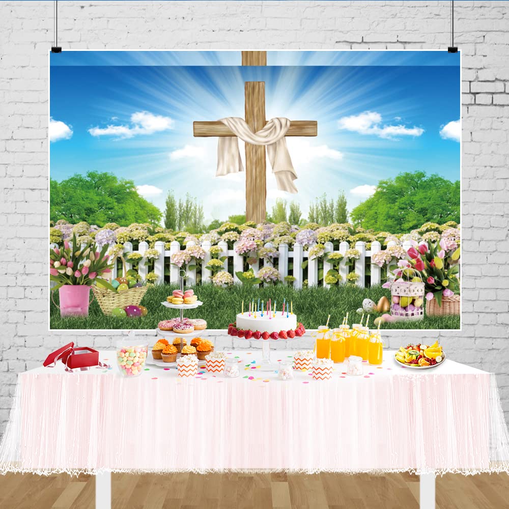 Amazon.com : 7x5ft Easter Backdrop Spring Natural Scenery Easter Jesus ...