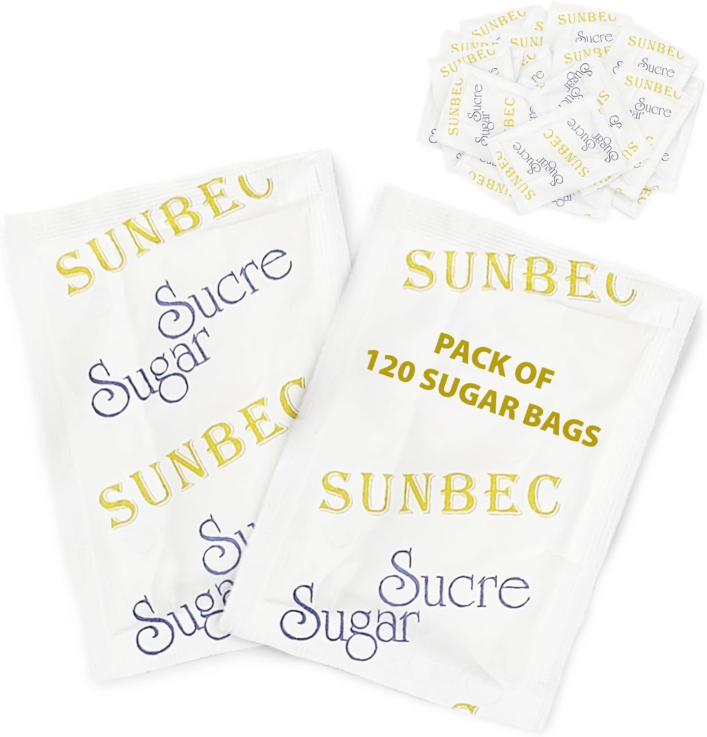 SUNBEC Individual Sugar Packets, 1000 Count (3.5kg) – Single Serve ...