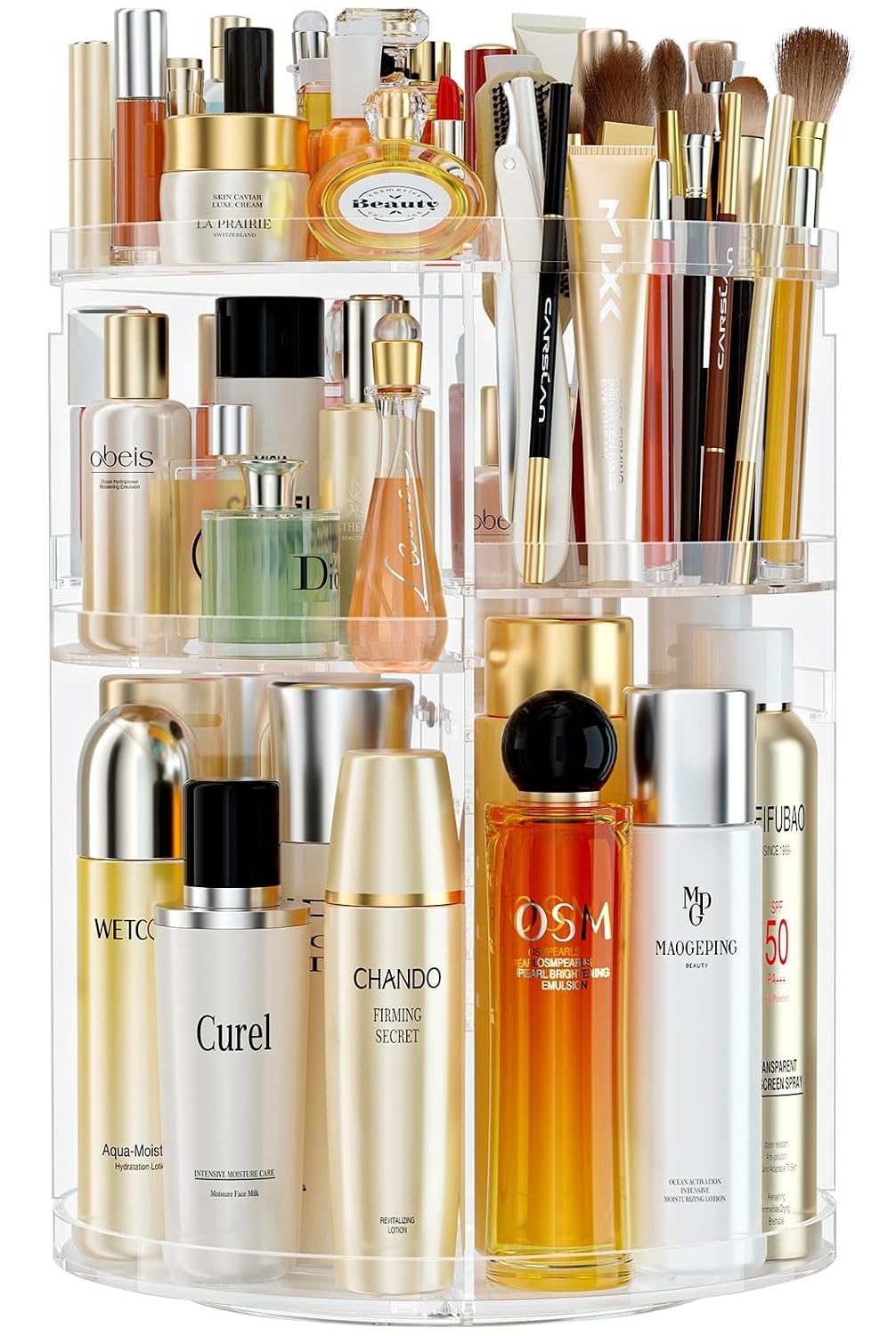 Amazon.com: HEMTROY Makeup Organizer 360 rotating, Adjustable Skincare ...