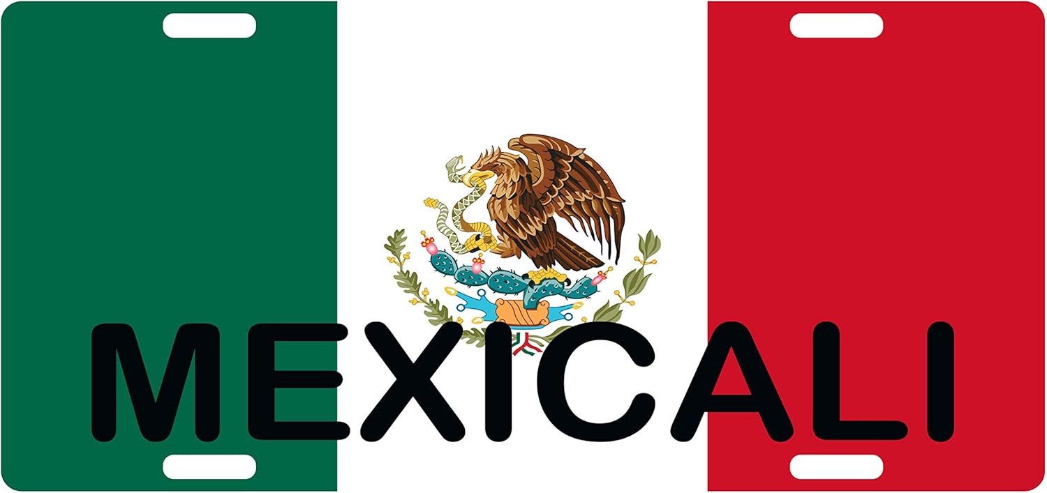 Amazon.com: Fast Service Designs MEXICO Flag MEXICALI License Plate ...