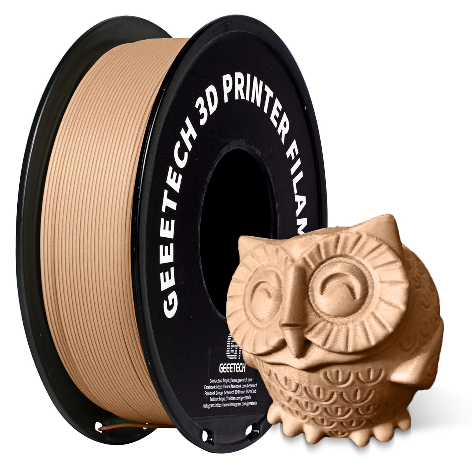 GEEETECH Wood PLA Filament 1.75mm 3D Printer Filament 1Kg(2.2lbs ...