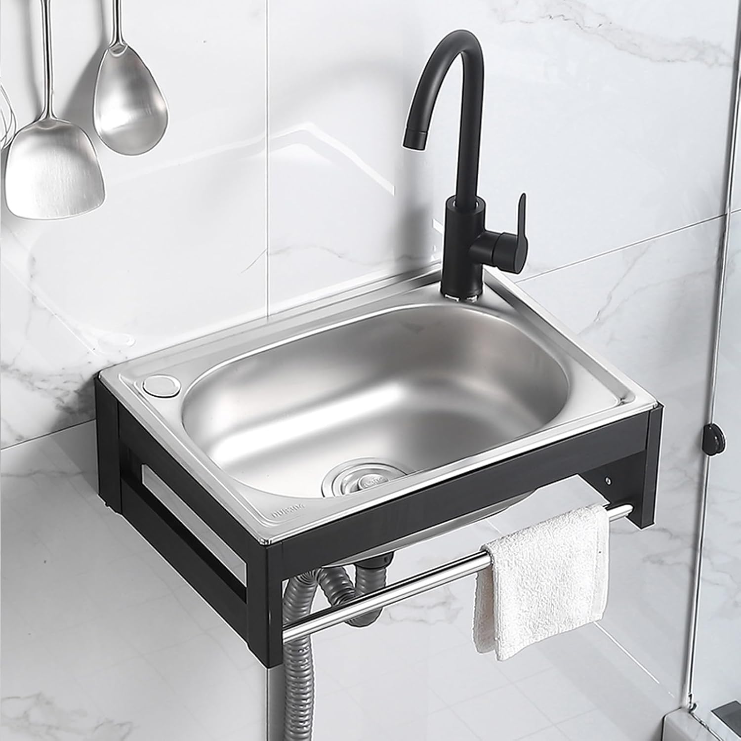 Commercial Hand Wash Station Stainless Steel Wall Mounted with Hot and ...