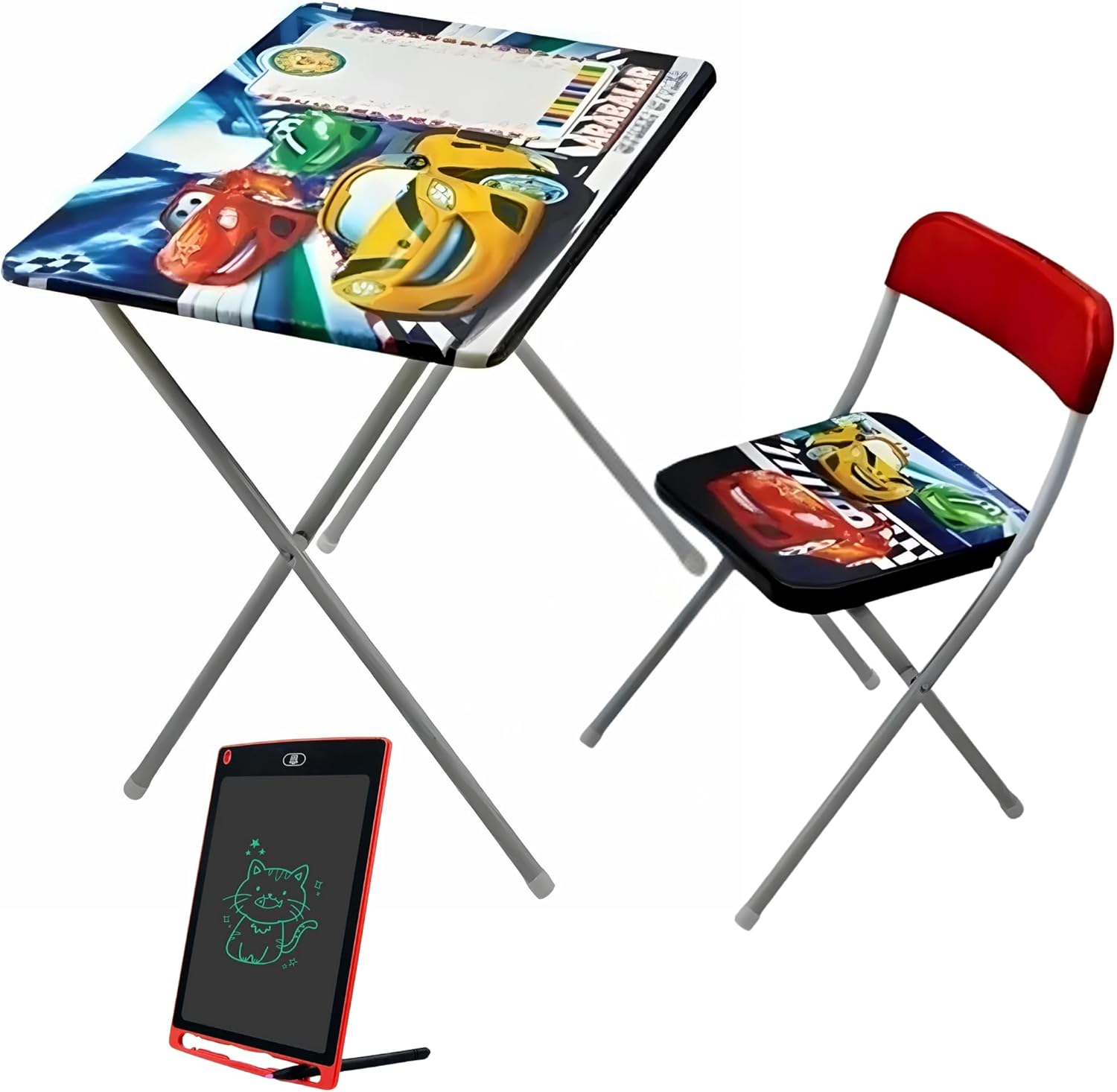 welcomein Cars Arabalar Konseptli Katlanabilir Çocuk Ders Çalışma Masa ...