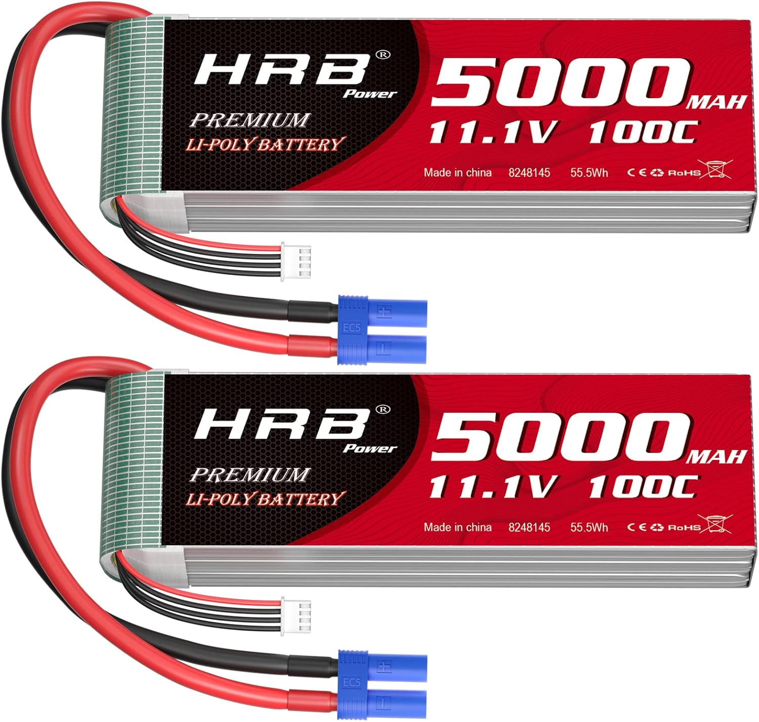 Amazon.com: HRB 3S 5000mAh Lipo Battery EC5 100C 11.1V RC Lipo Battery Compatible with RC Car RC ...