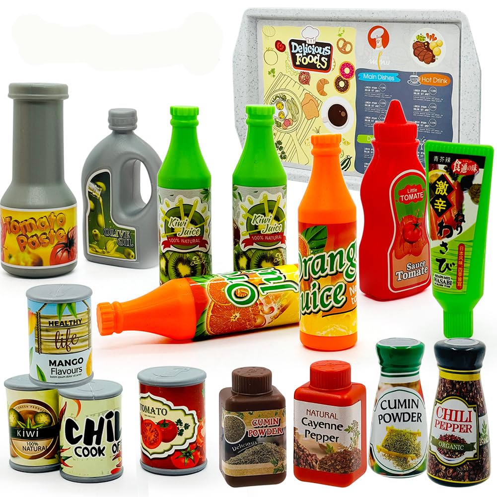 Amazon.com: Pretend Play Kitchen Food Set for Kids Hamburger Fries ...