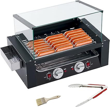 Amazon.com: 1400W Hot Dog Roller, 7 Rollers Hot Dog Machine, 18 Hot ...