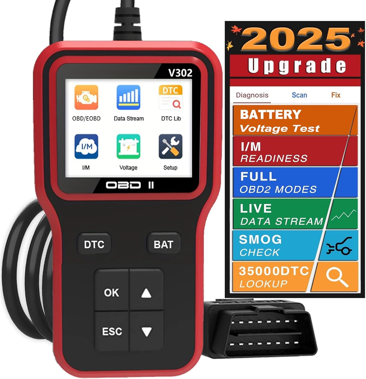Amazon.com: OBD2 Scanner Diagnostic Tool, Car Battery Tester 2.8 ...