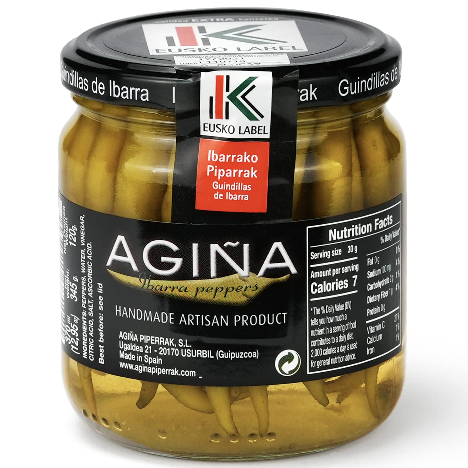 Amazon.com : Piparras Guindillas Basque Green Pepper in Brine - 13 OZ ...