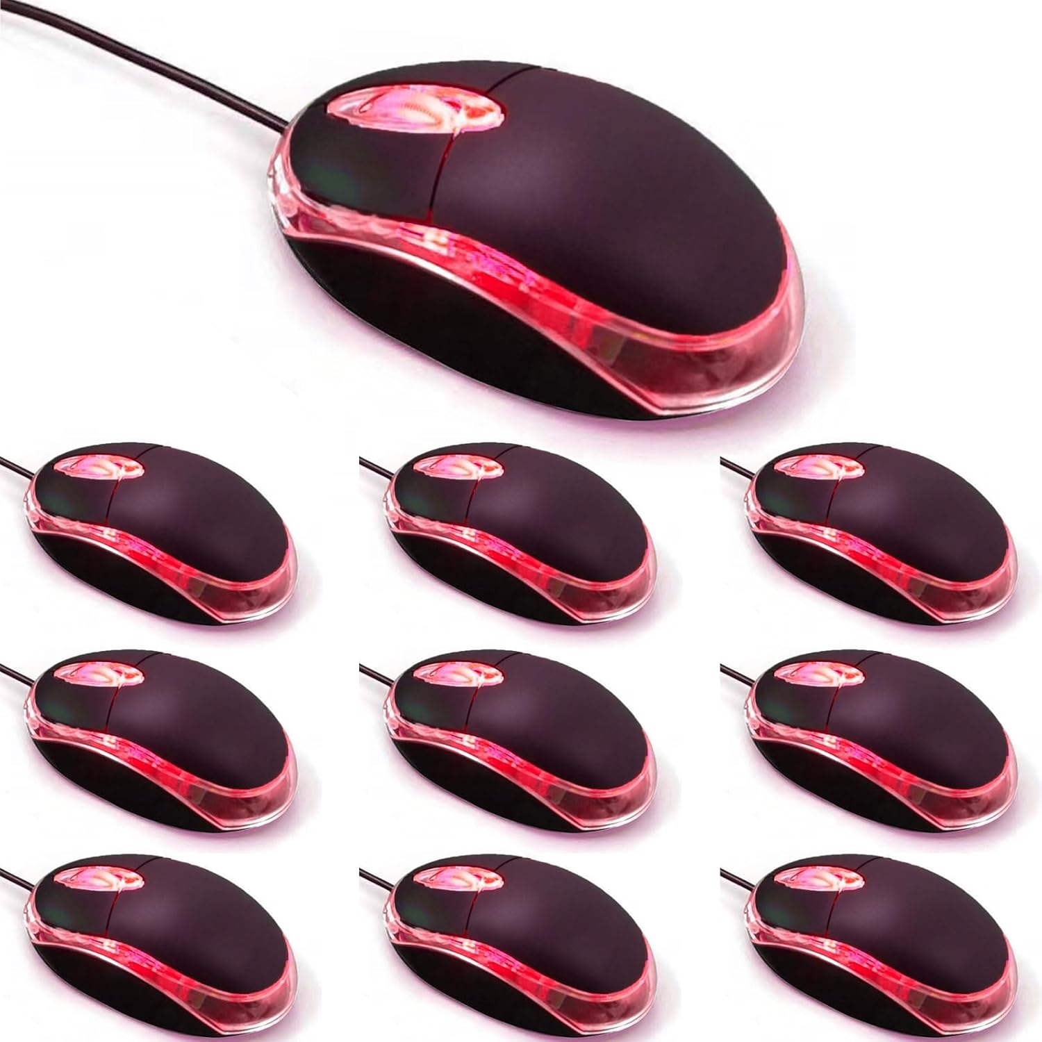 Amazon.com: 10 Pack Wired Mini Optical Mouse - Ergonomic USB Mouse for ...