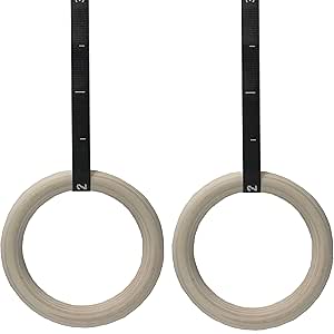 VLFit Wooden Olympic Gymnastic Rings - 32mm / 28mm diameter - Olympic ...