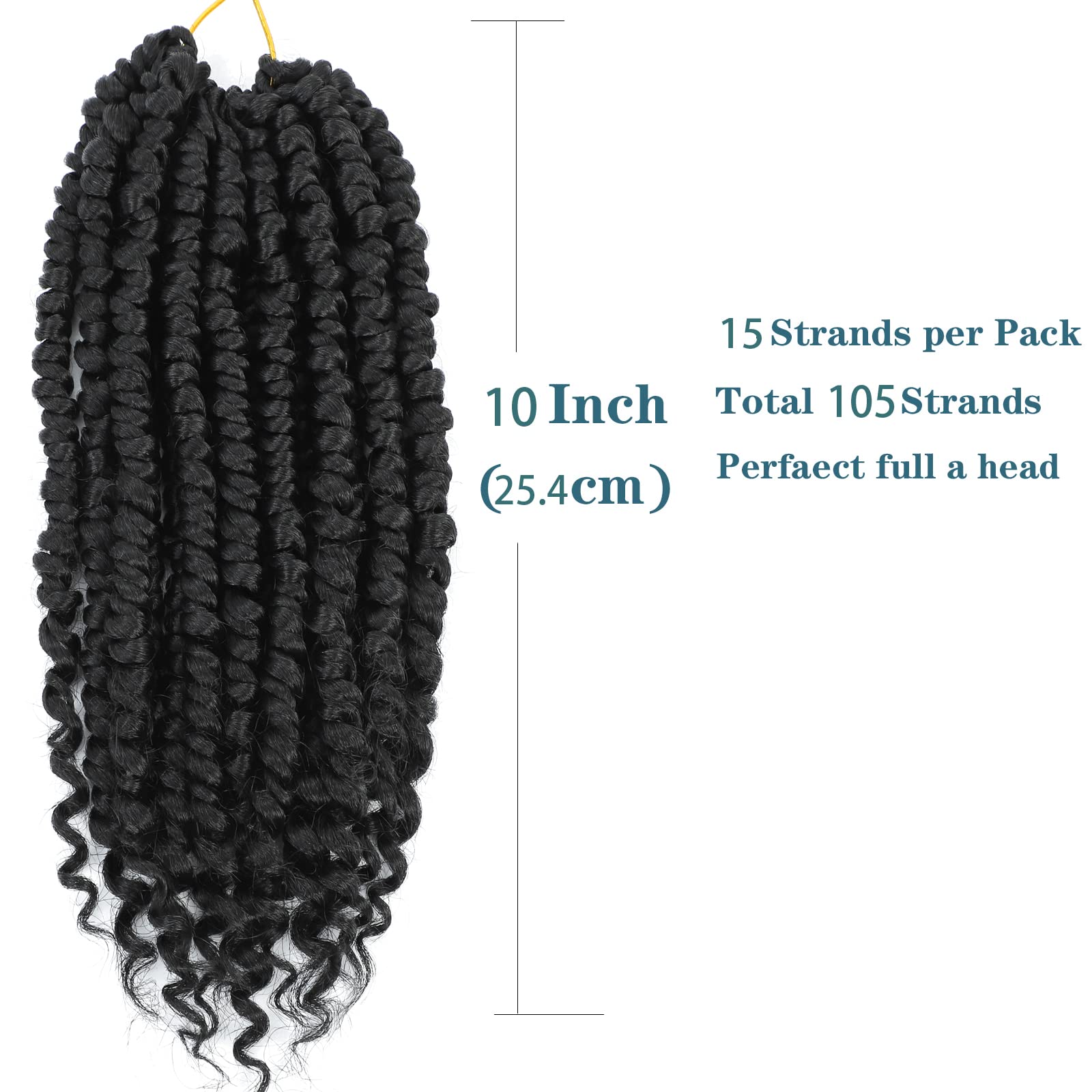 Snapklik.com : 105 Strands Passion Twist Hair, Short Bob Soft 10 Inch ...