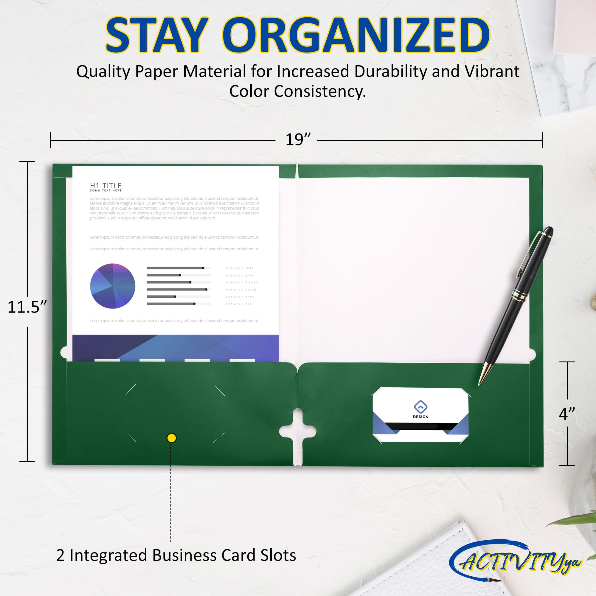 Snapklik.com : 10 Pack Two Pocket Folders, Green, Strong Thick Paper ...