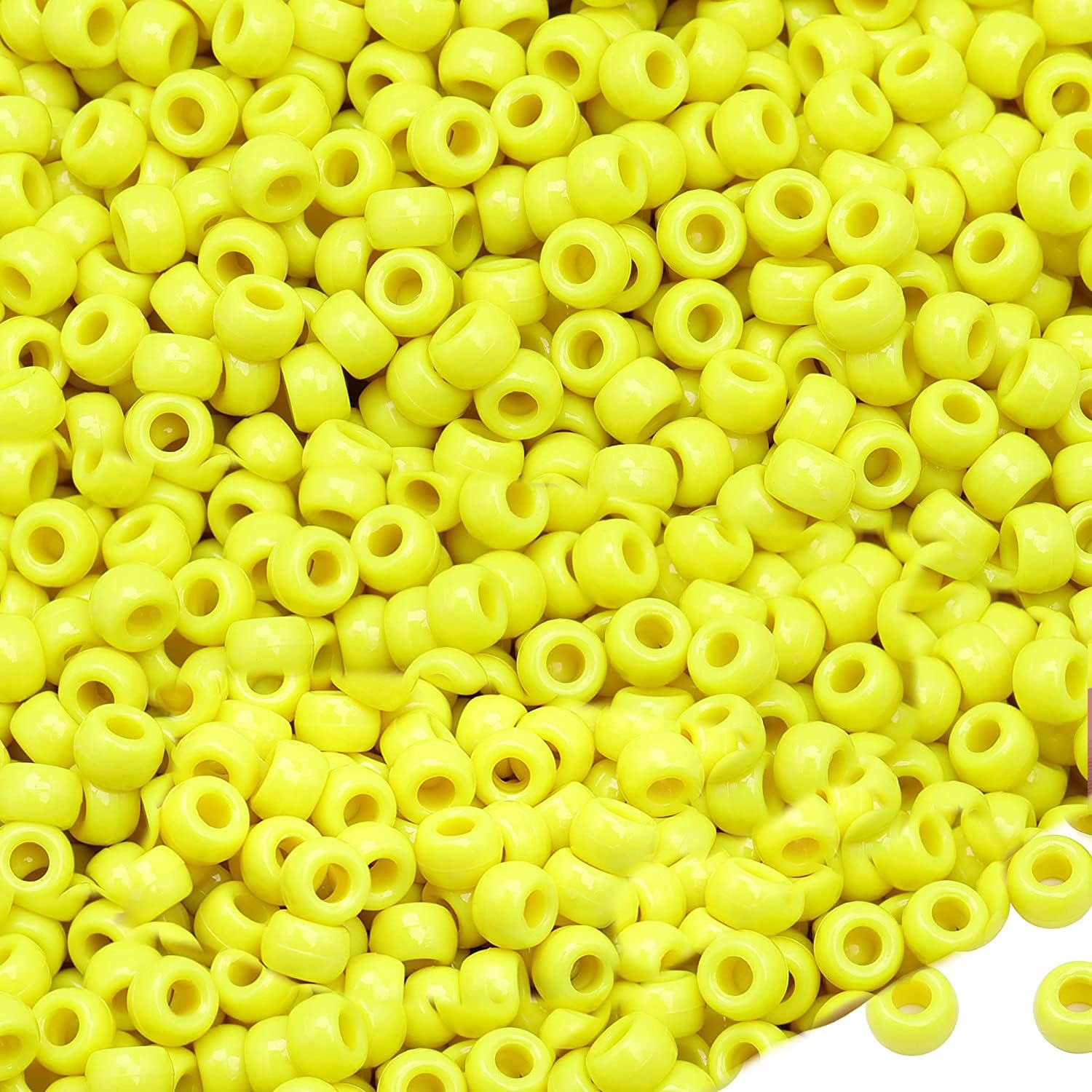 1200 Pcs pony beads bulk - Plastic Bracelet Beads 6x9mm Plastic Pony ...