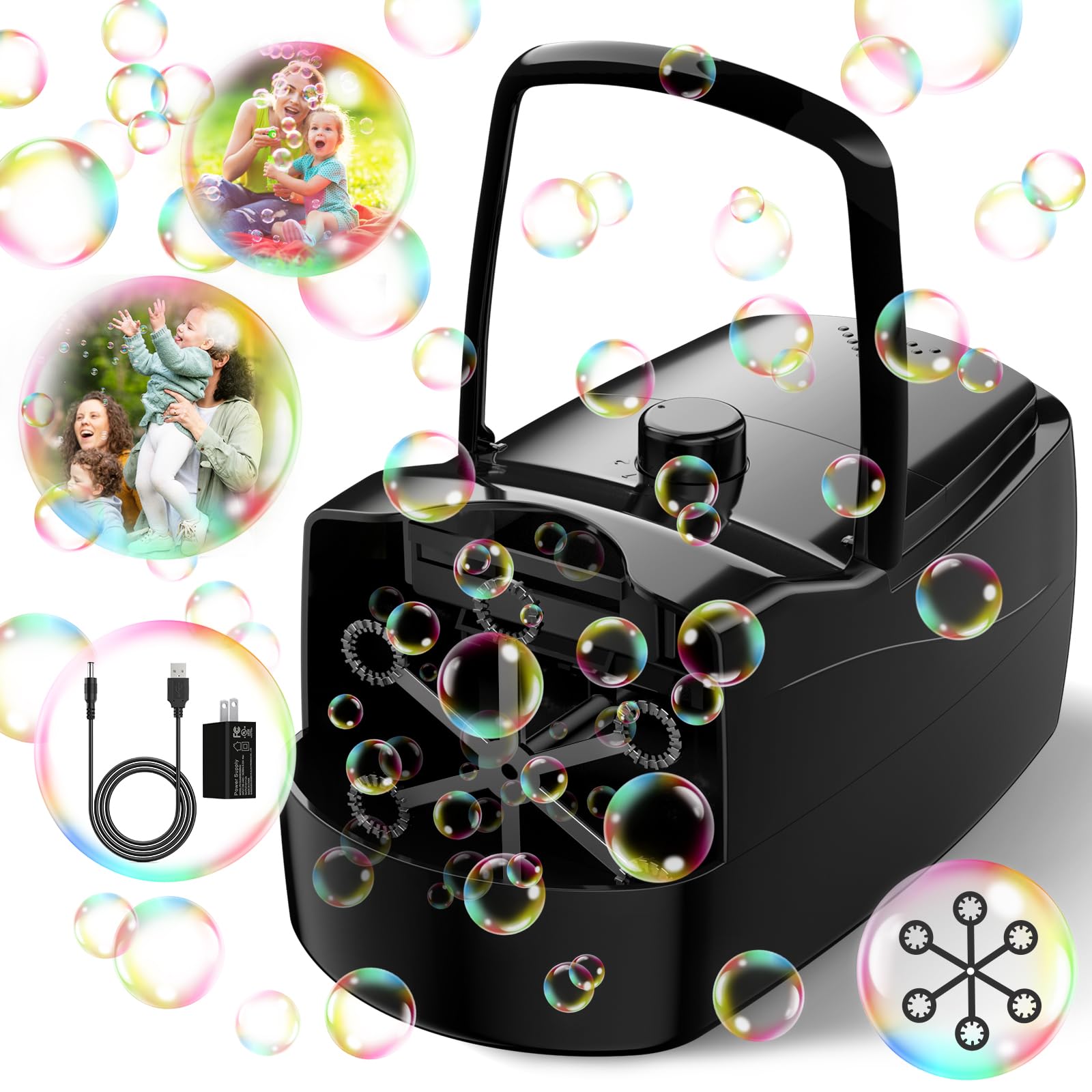 Amazon.com: Bubble Machine, Automatic 18000+ Per Minute Big Bubbles ...