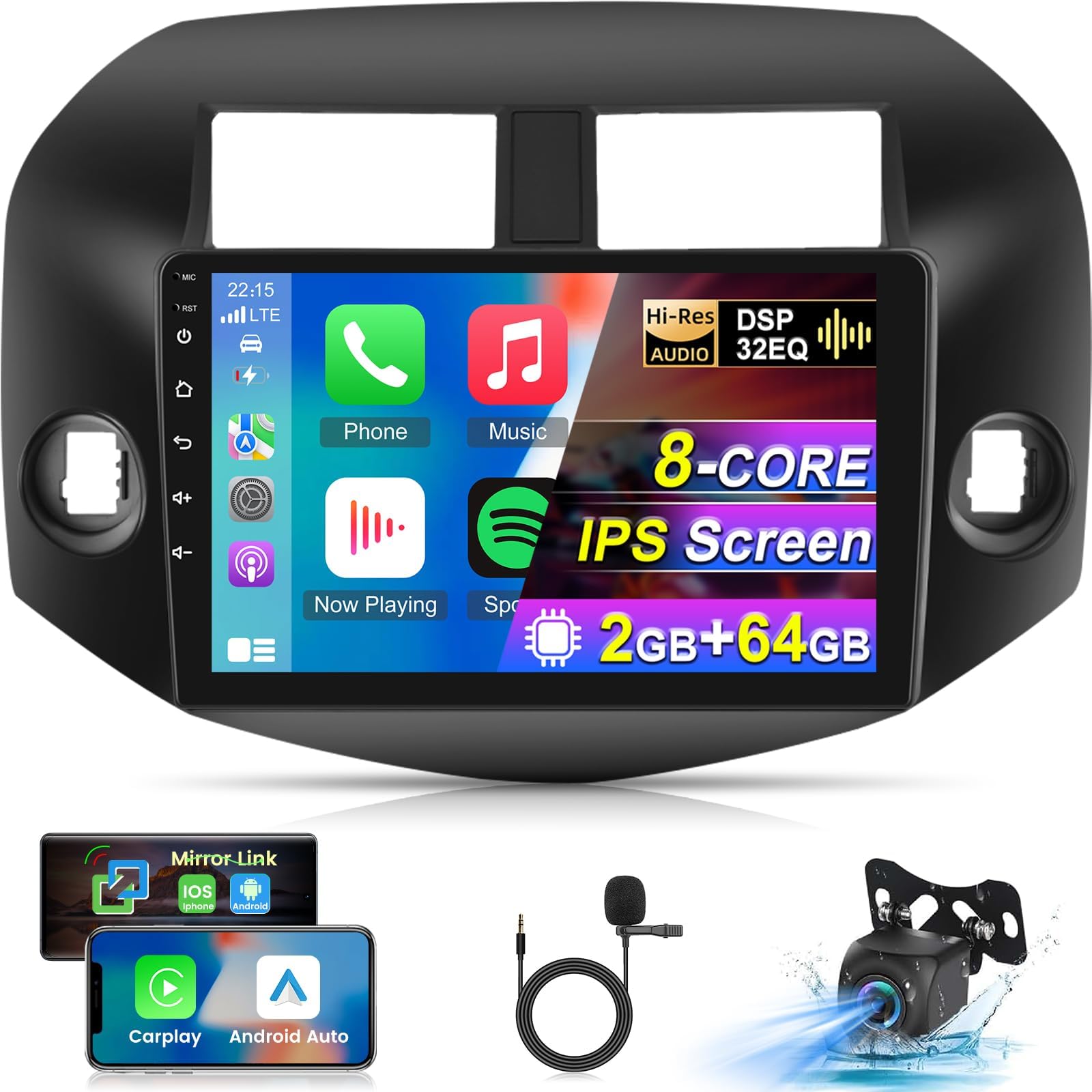Amazon.com: [2+64G] NHOPEEW Car Stereo for Toyota Land Cruiser 200 2007 ...