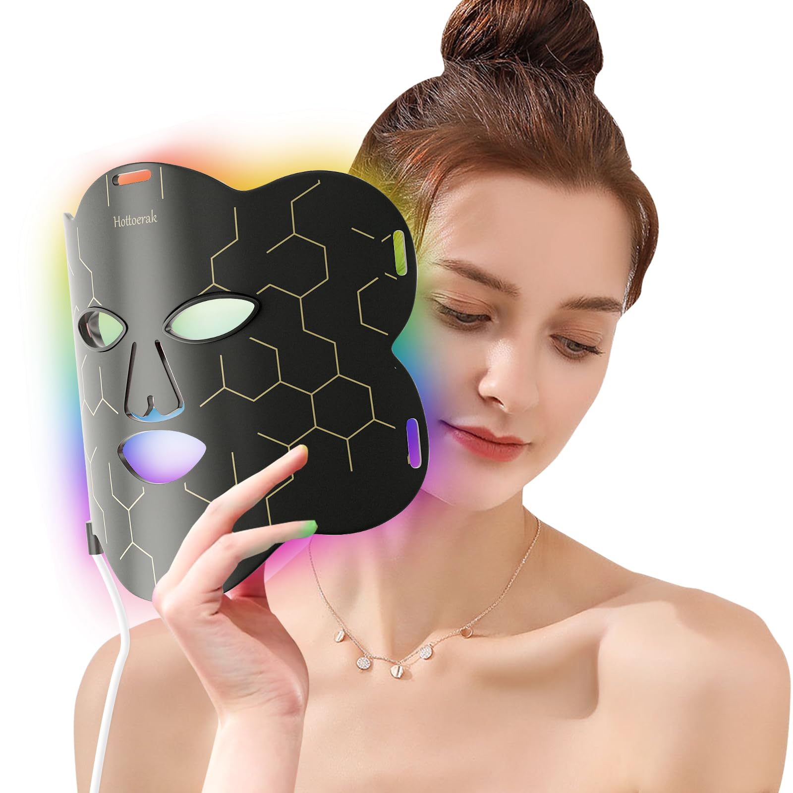 Red Light for Face, 7 Colors LED Face Light with Near-Infrared Light ...