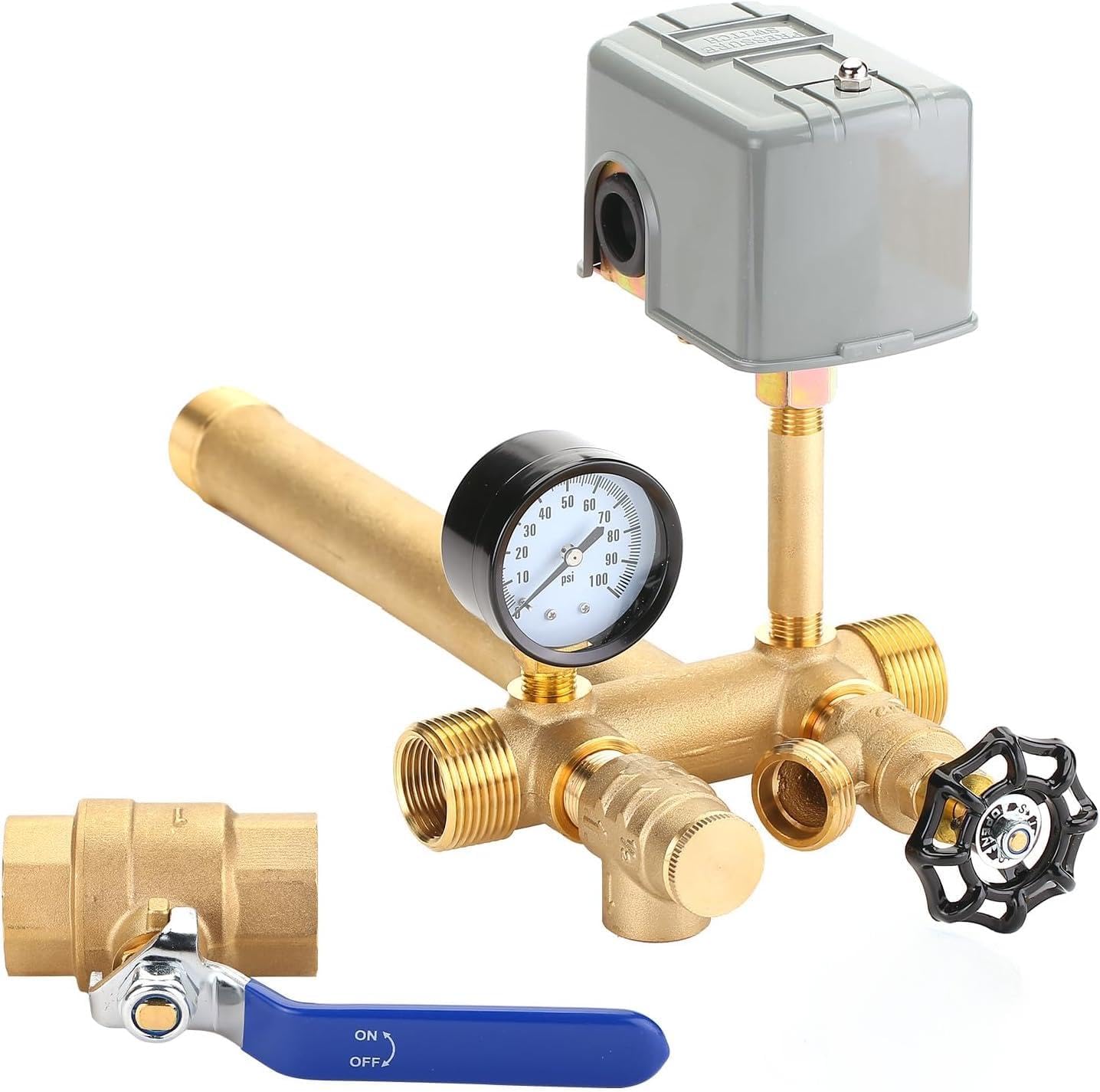 1" x 11'' Well Pressure Tank Tee Kit with Pressure Tank Tee & 40-60Psi ...