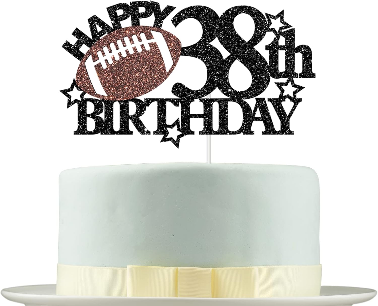 Amazon.com: Deloklte Football Happy 38th Birthday Cake Topper ...