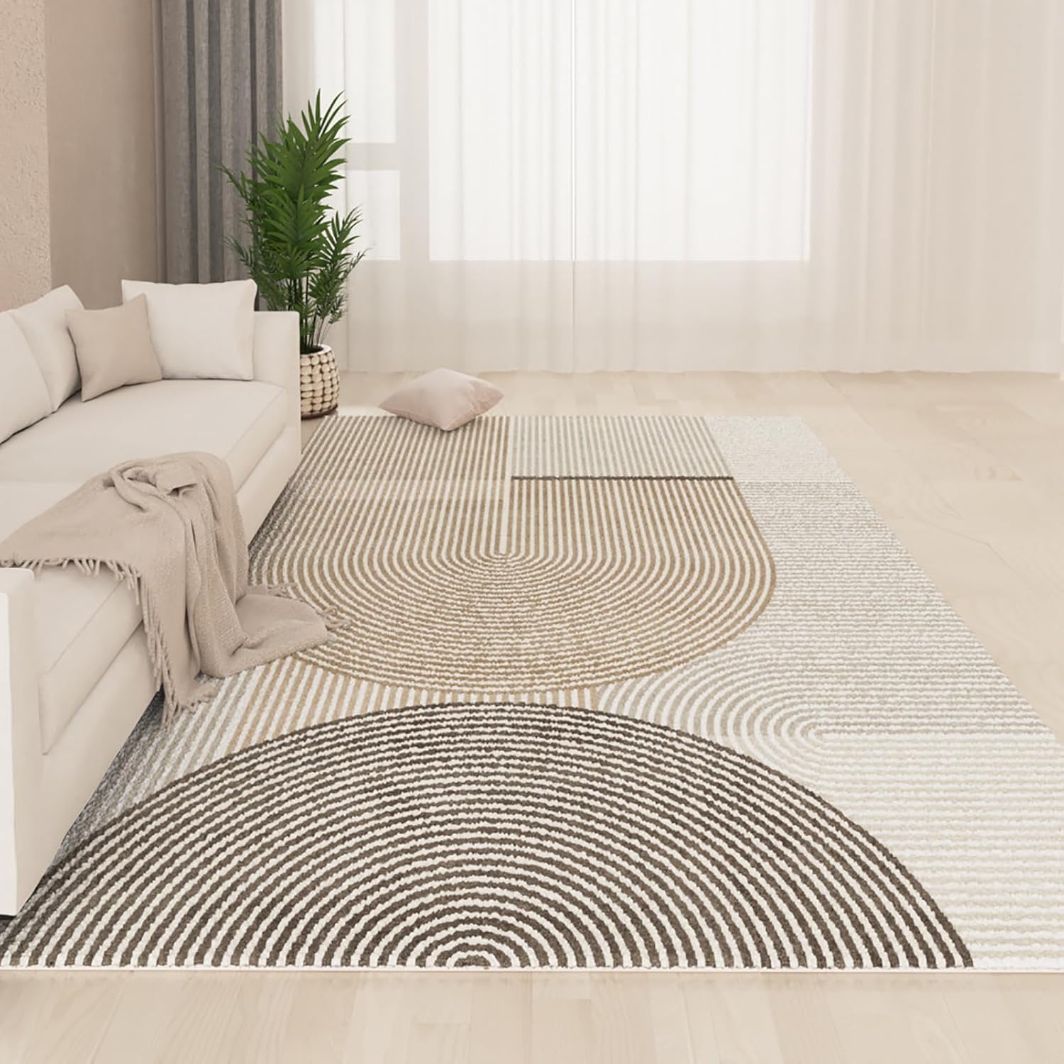 Extra Large Rugs for Living Room,Brown,200 x 300 cm,Tree Brown, Khaki ...