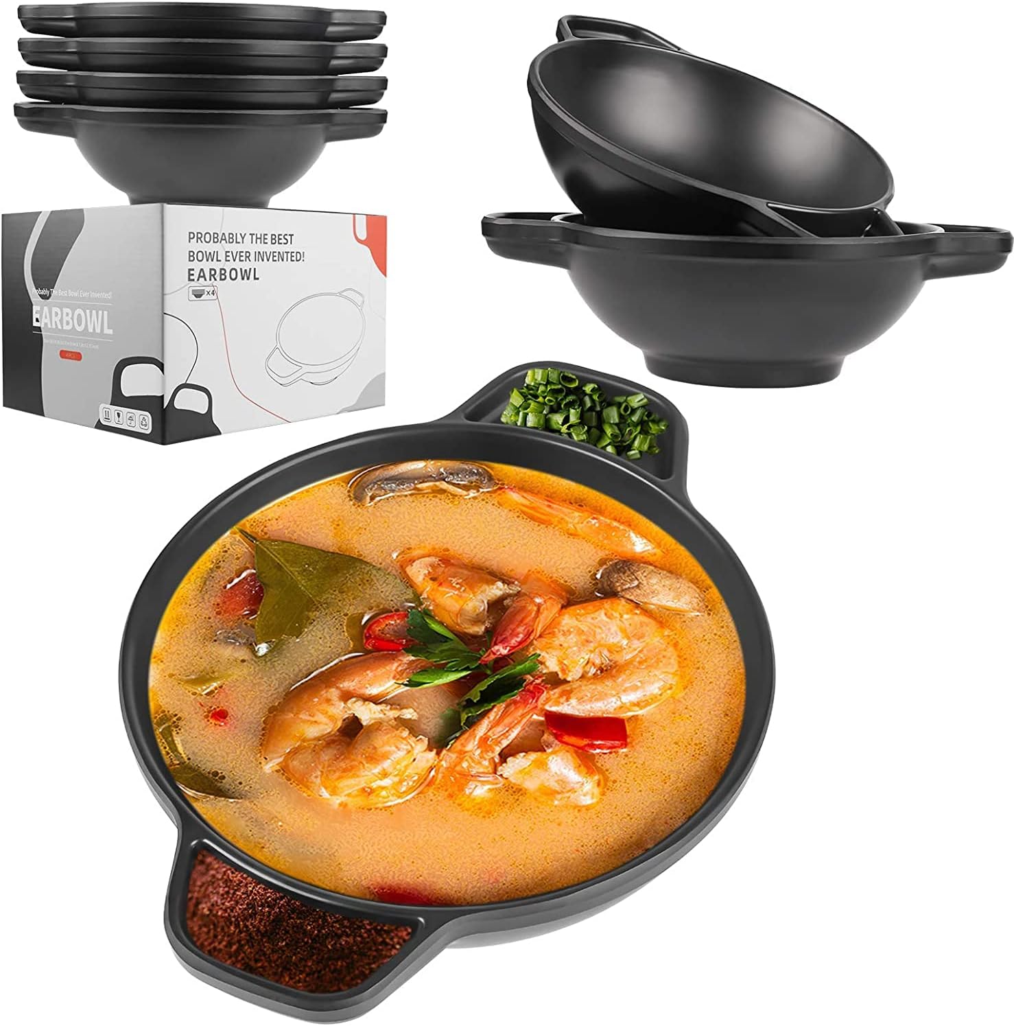 Amazon.com: PASBAS Ear Bowls Set With Handle Multi-purpose With Sauce ...