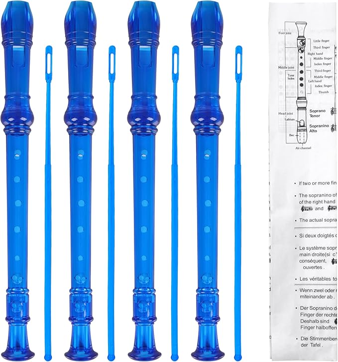 Amazon.com: SANNIX 4 Pack Recorder Instrument for Kids, 8 Hole Plastic ...