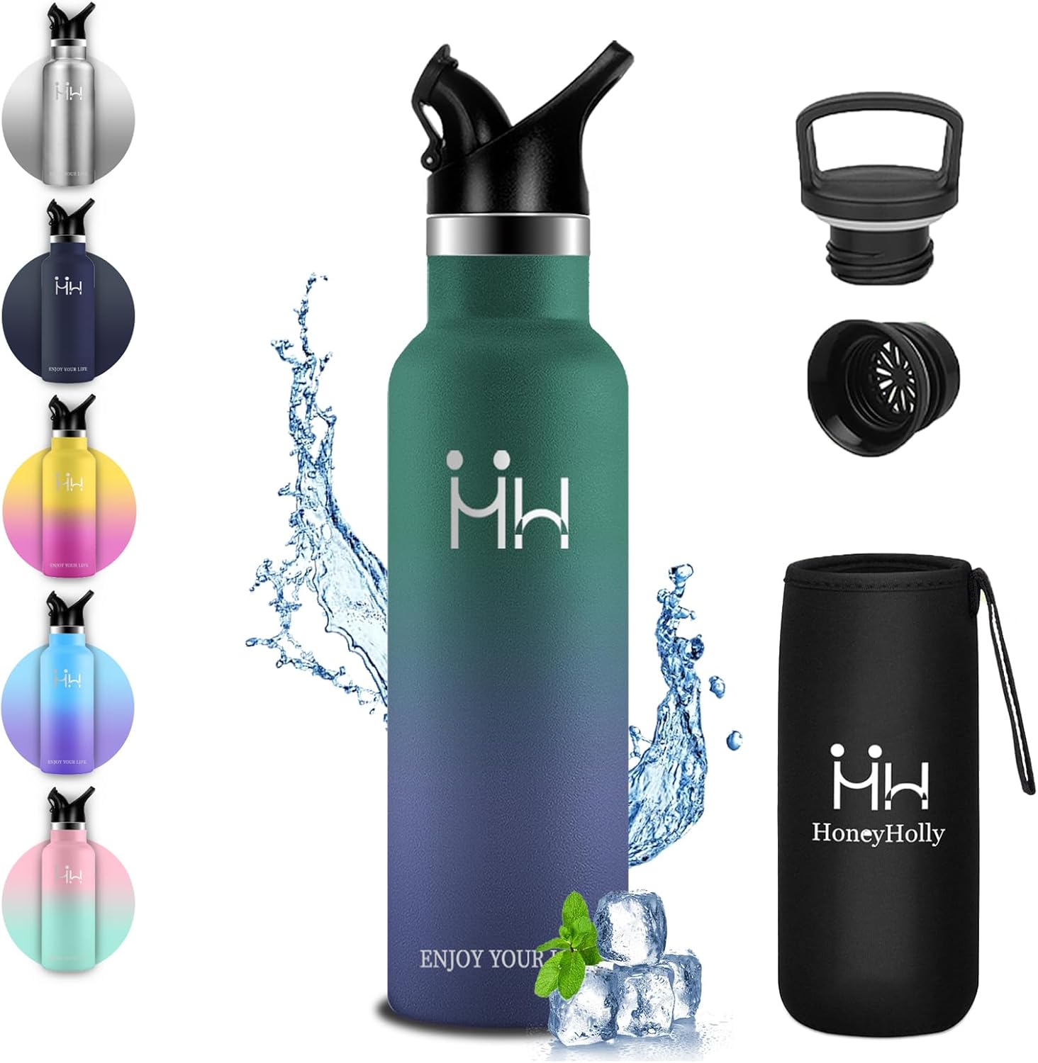 Amazon | 【ASAKA】水筒1000ML 炭酸ボトル スポーツドリンク対応 ギャップ二種あり 魔法瓶 1リットル 真空断熱 保温保冷 洗いやすい 大容量 水分補給 ウォーターボトル 直 ...