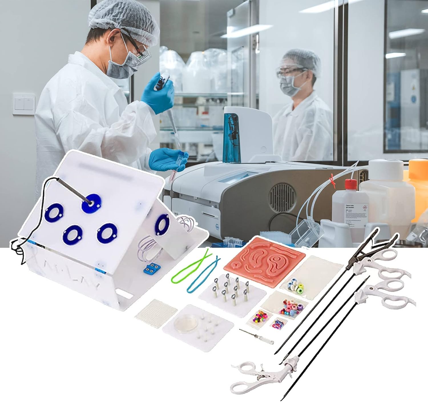 Laparoscopic Trainer Simulator Training Box, Foldable Design, 5training ...