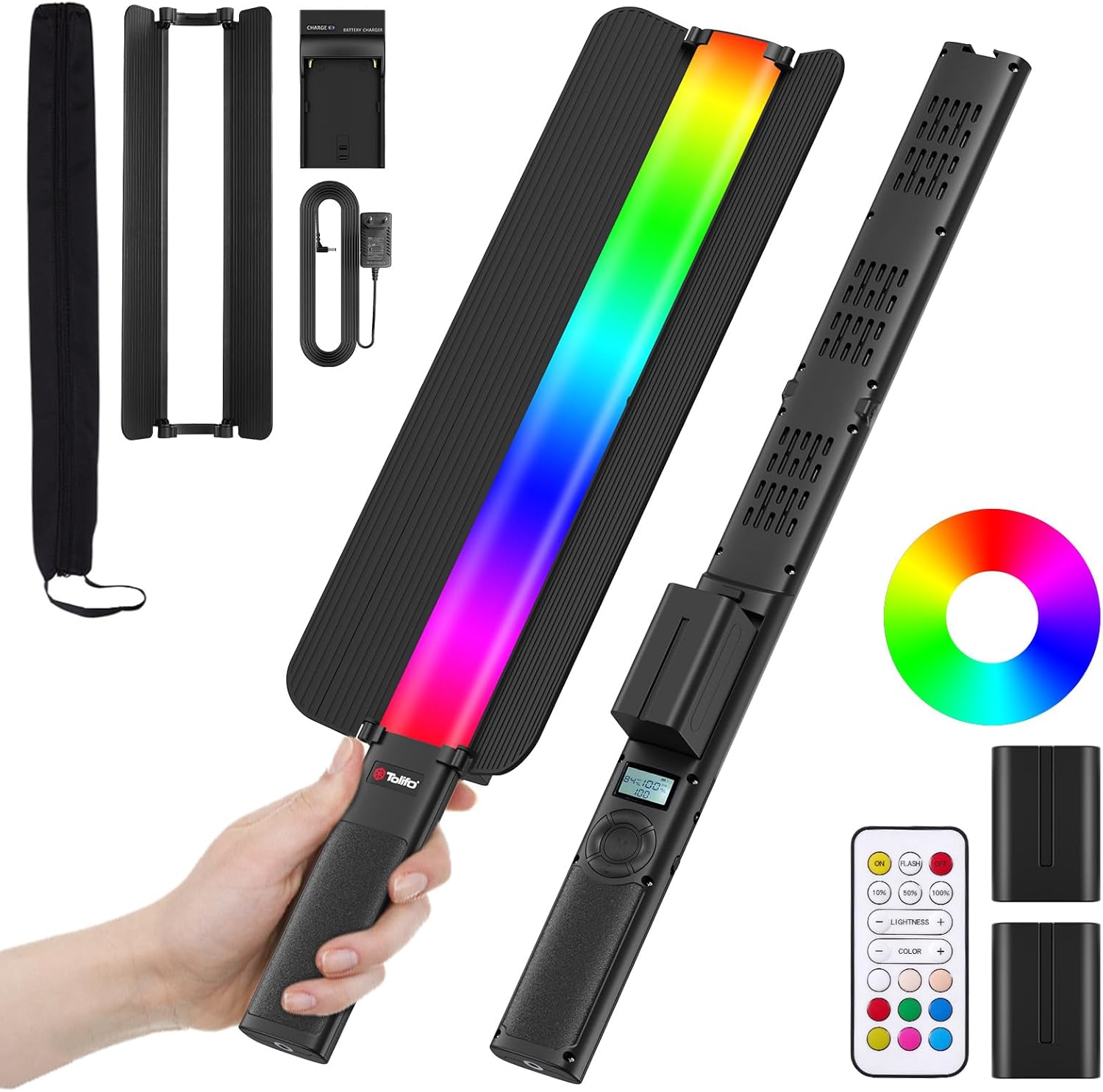 Amazon.com : Tolifo RGB LED Light Wand for Photography with 2 Batteries ...