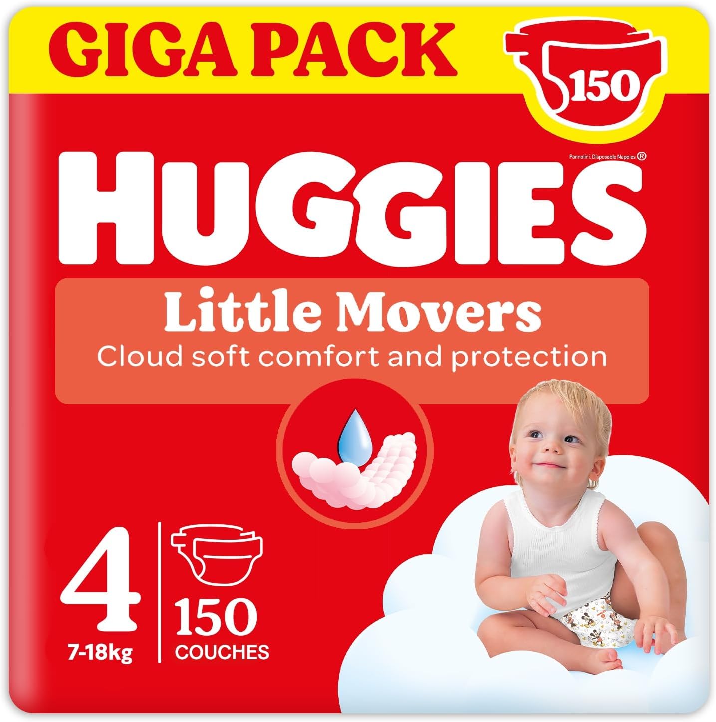HUGGIES Ultra Comfort - Couches bébé Taille 4 (7kg-18kg) - 3 paquets de ...