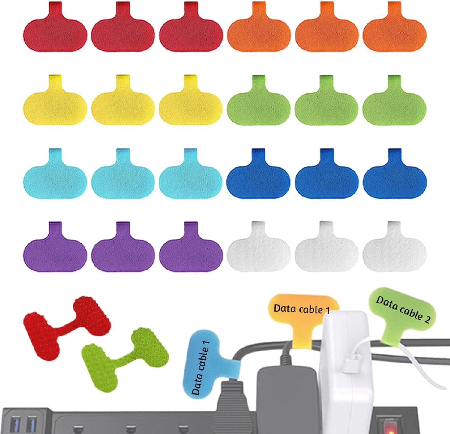24pcs Cable Labels Tags, Cable Cord Labels, Wire Labels, Hook and Loop ...