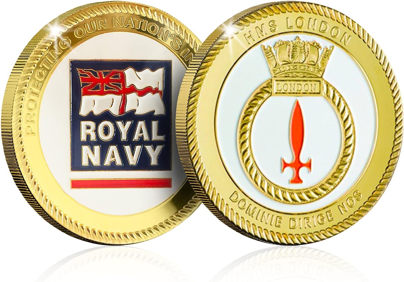Royal Navy Memorabilia Gifts Collection Gold Spoof Coin Medal – HMS ...