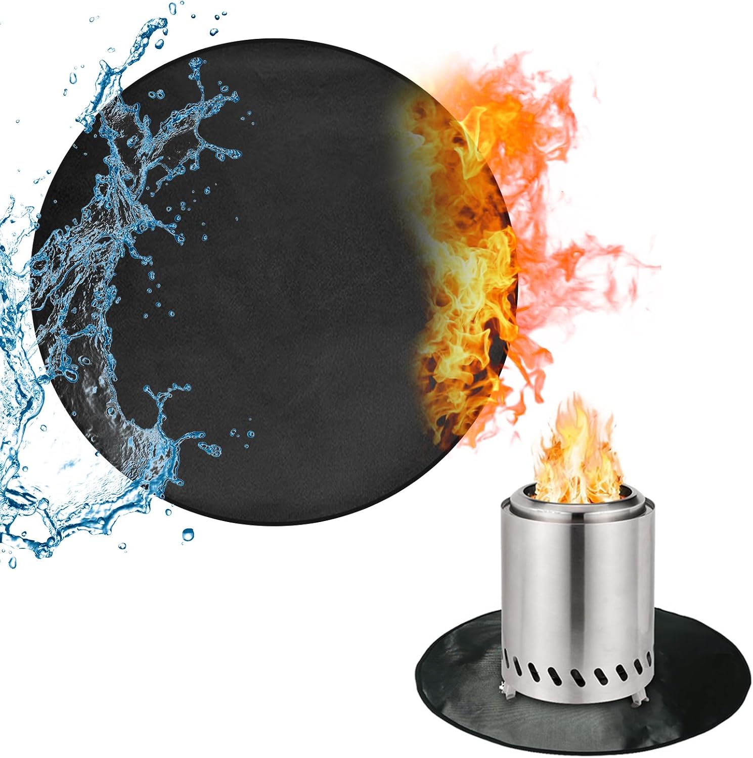 Amazon.com: TTSITG 39'' Fire Pit Mat for Solo Stove Bonfire,3-Layer ...