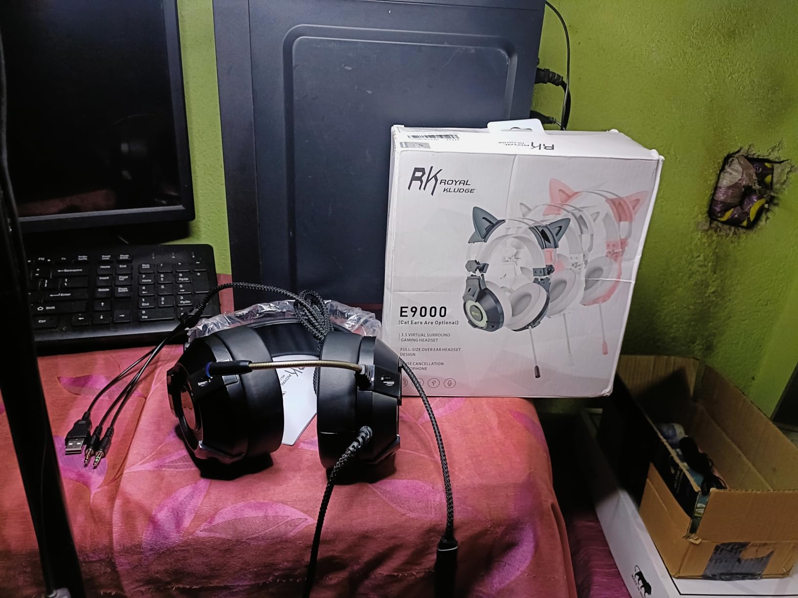 RK ROYAL KLUDGE PS4 Gaming Headset with Microphone, RK E9000 Xbox ...