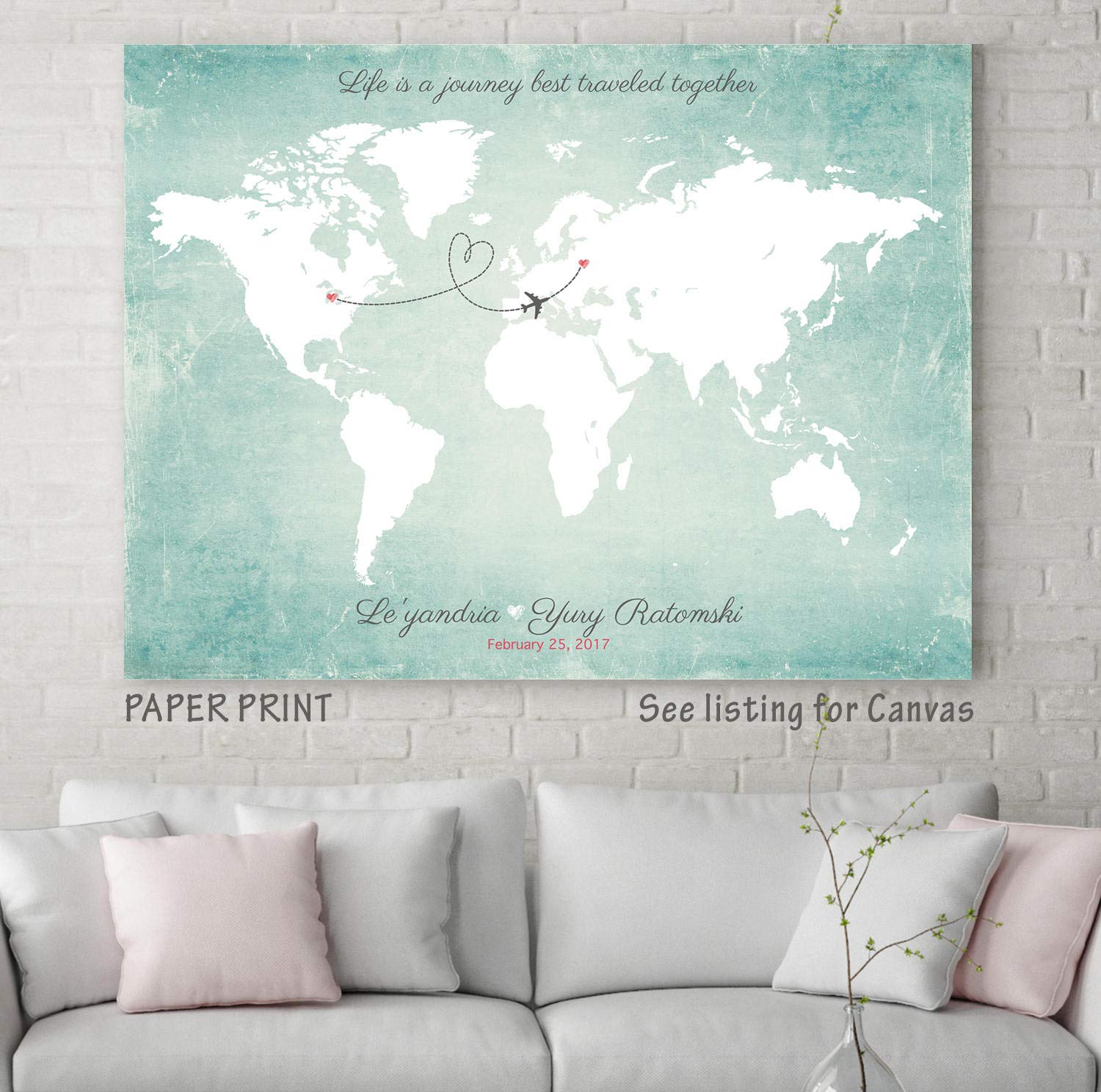 Wedding Guest Book Alternative Map United States Map Custom Map ...