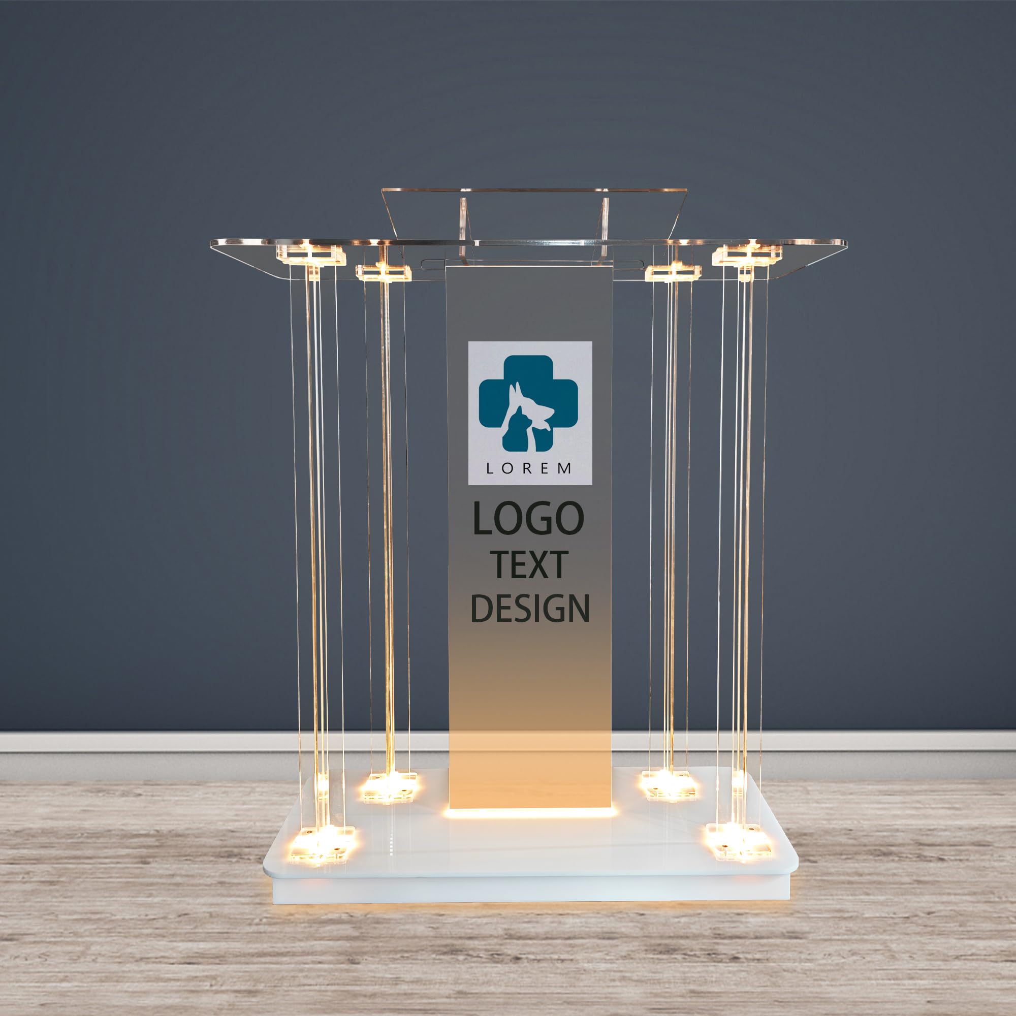 Buy 46” Pulpits for Churches, Personalized Acrylic Pulpits with Logo ...