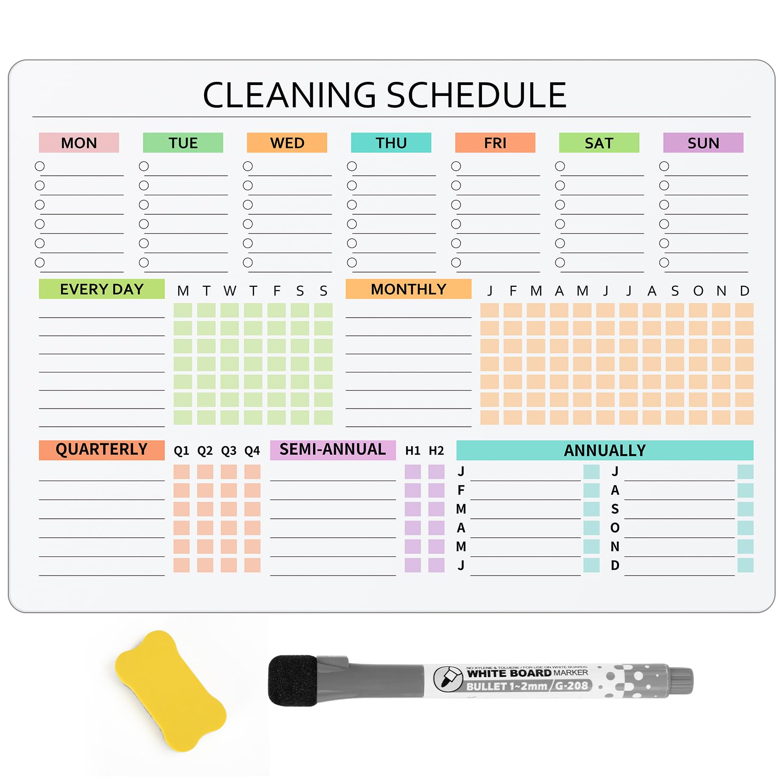 Amazon.com: Cleaning Schedules and Checklists Dry Erase Magnetic ...