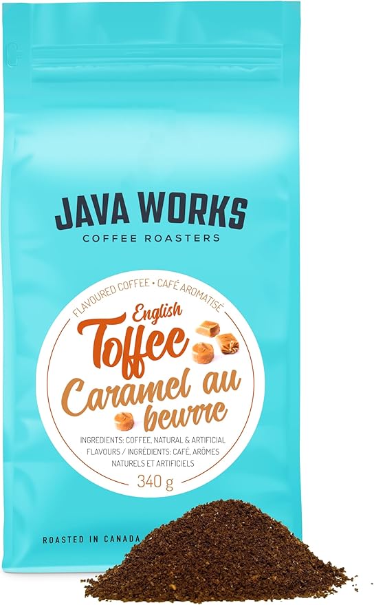 Java Works Coffee English Toffee Flavoured Coffee *Ground*, 340 Grams ...