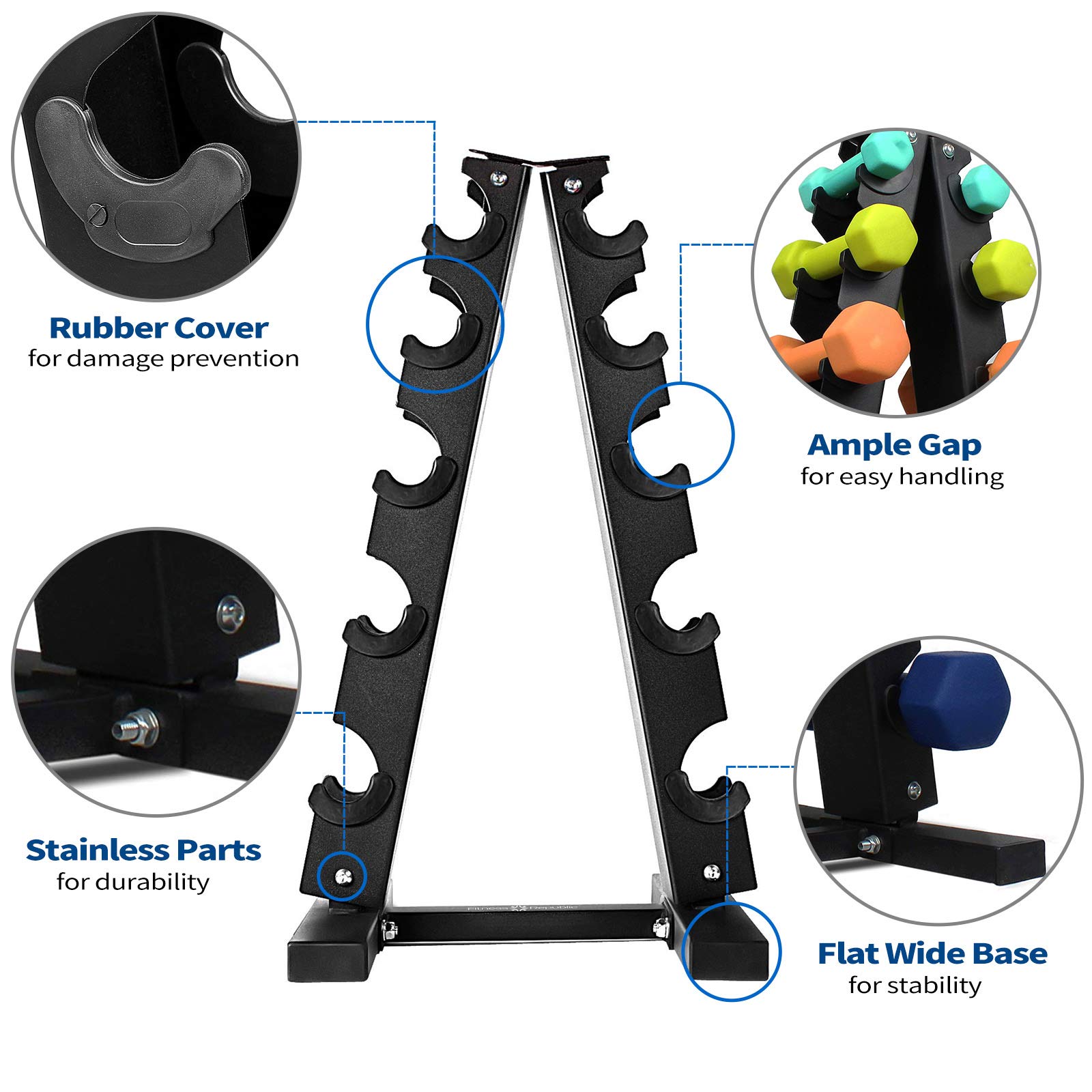 Snapklik.com : A-Frame Dumbbell Rack Stand Only, 5 Tier Metal Weight ...