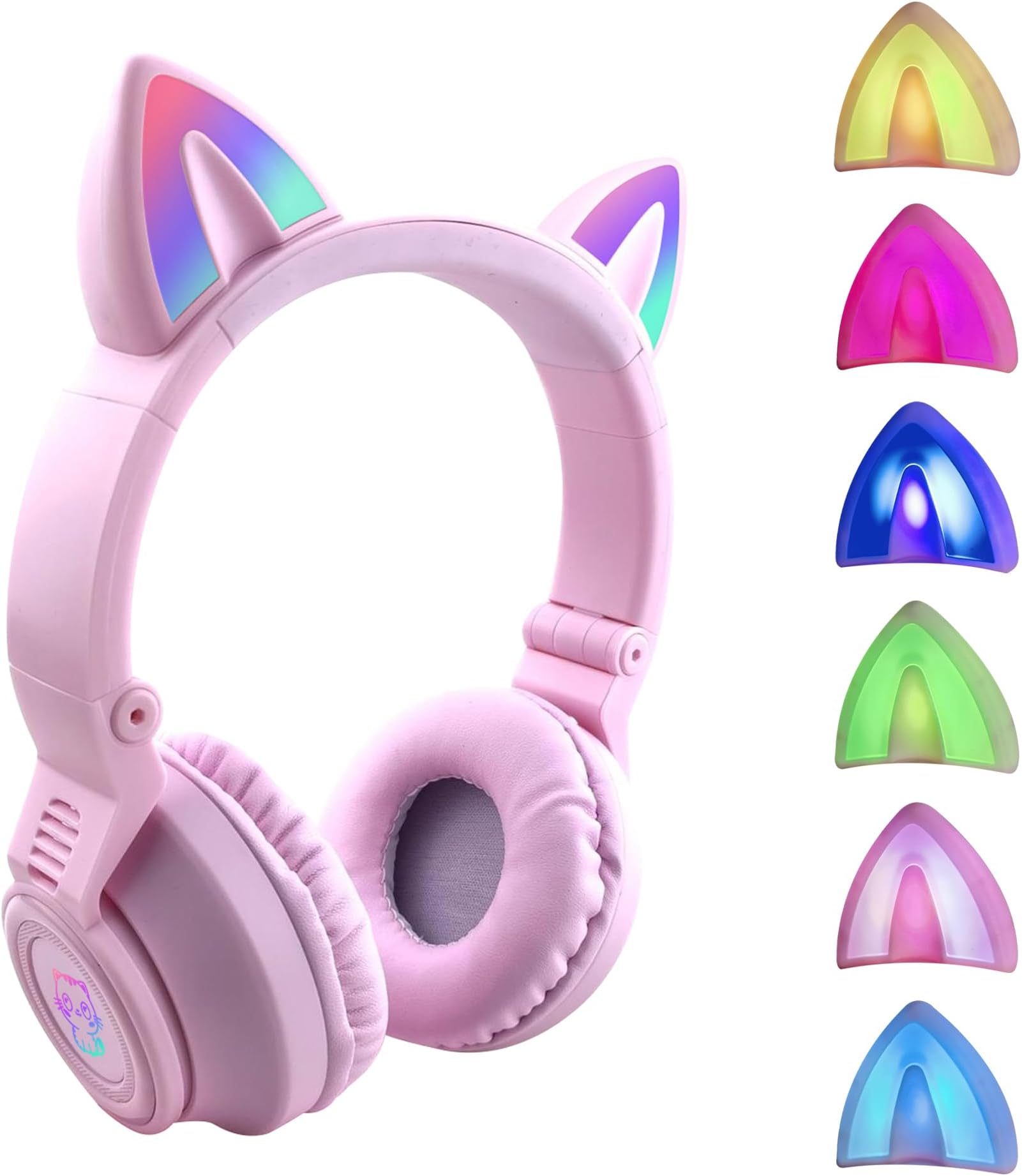 Amazon.com: I love e iFecco Kids Headphones with Microphone Light Up ...