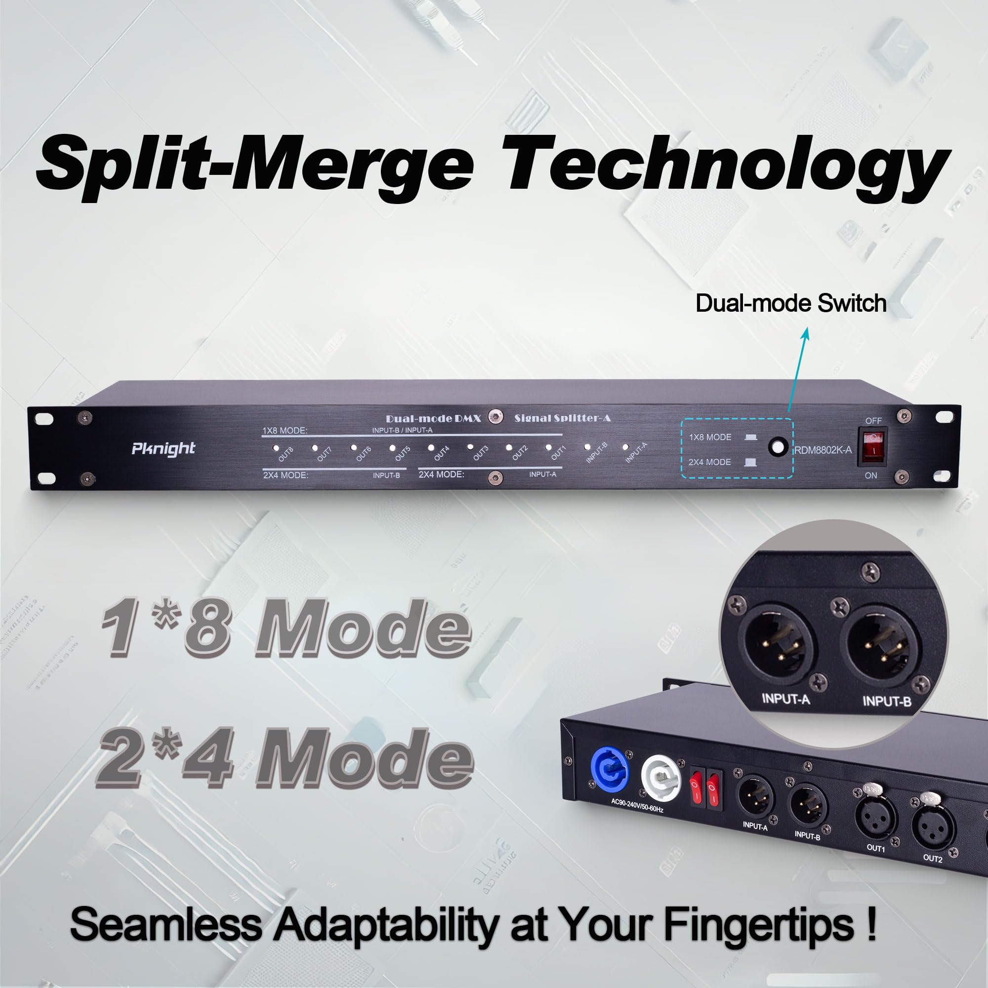 Snapklik.com : Pknight 8-Port RDM DMX Splitter