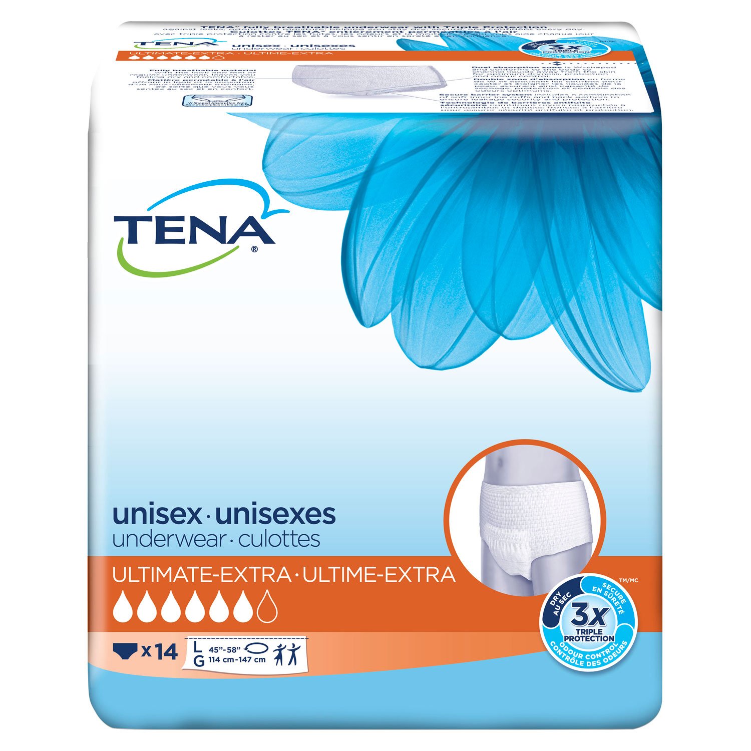 Tena Incontinence Unisex Underwear, Ultimate, Medium, 14 Count : Amazon ...