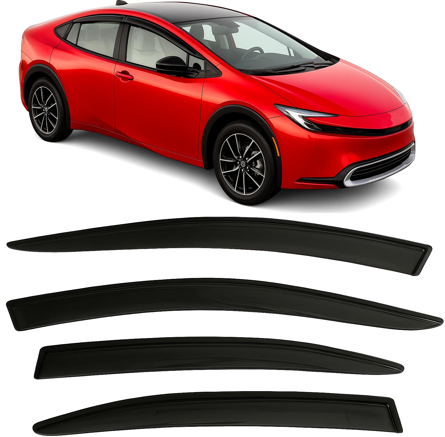 Snapklik.com : 2023-2026 Tape-On Side Window Visor Deflectors For ...