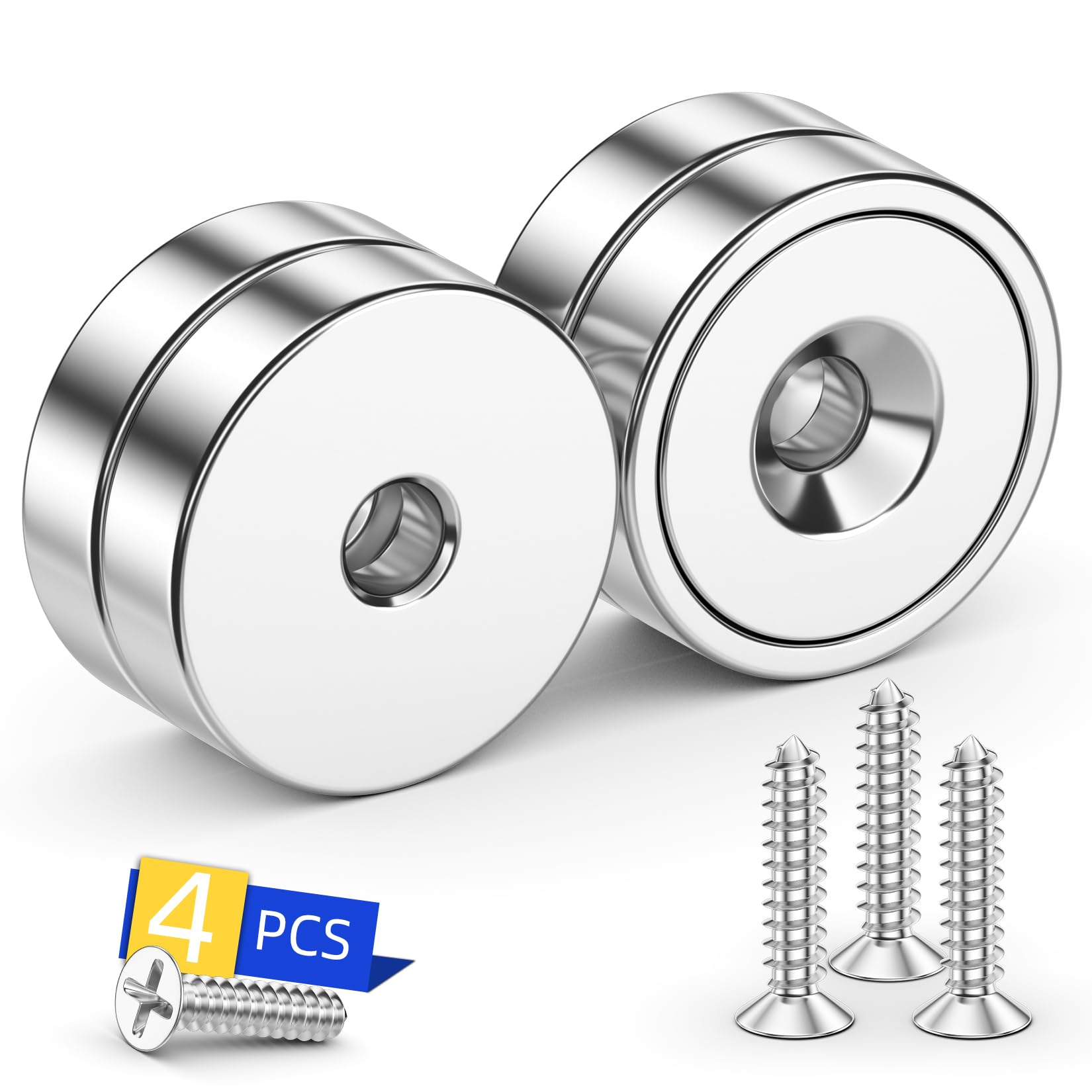 Snapklik.com : Grtard 4 Pack Neodymium Cup Magnets, 30LBS Holding Force ...