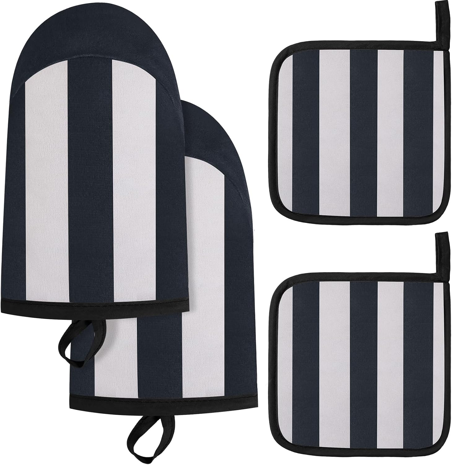 Amazon.com: 4 Pcs Pot Holders and Oven Mitts Set for Kitchen, Hot Pads ...