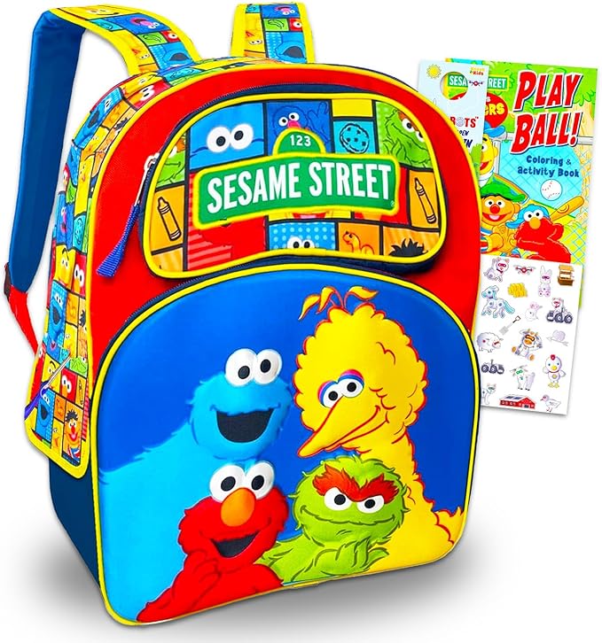 Amazon.com | Sesame Street Backpack for Kids - Bundle with 16" Sesame ...