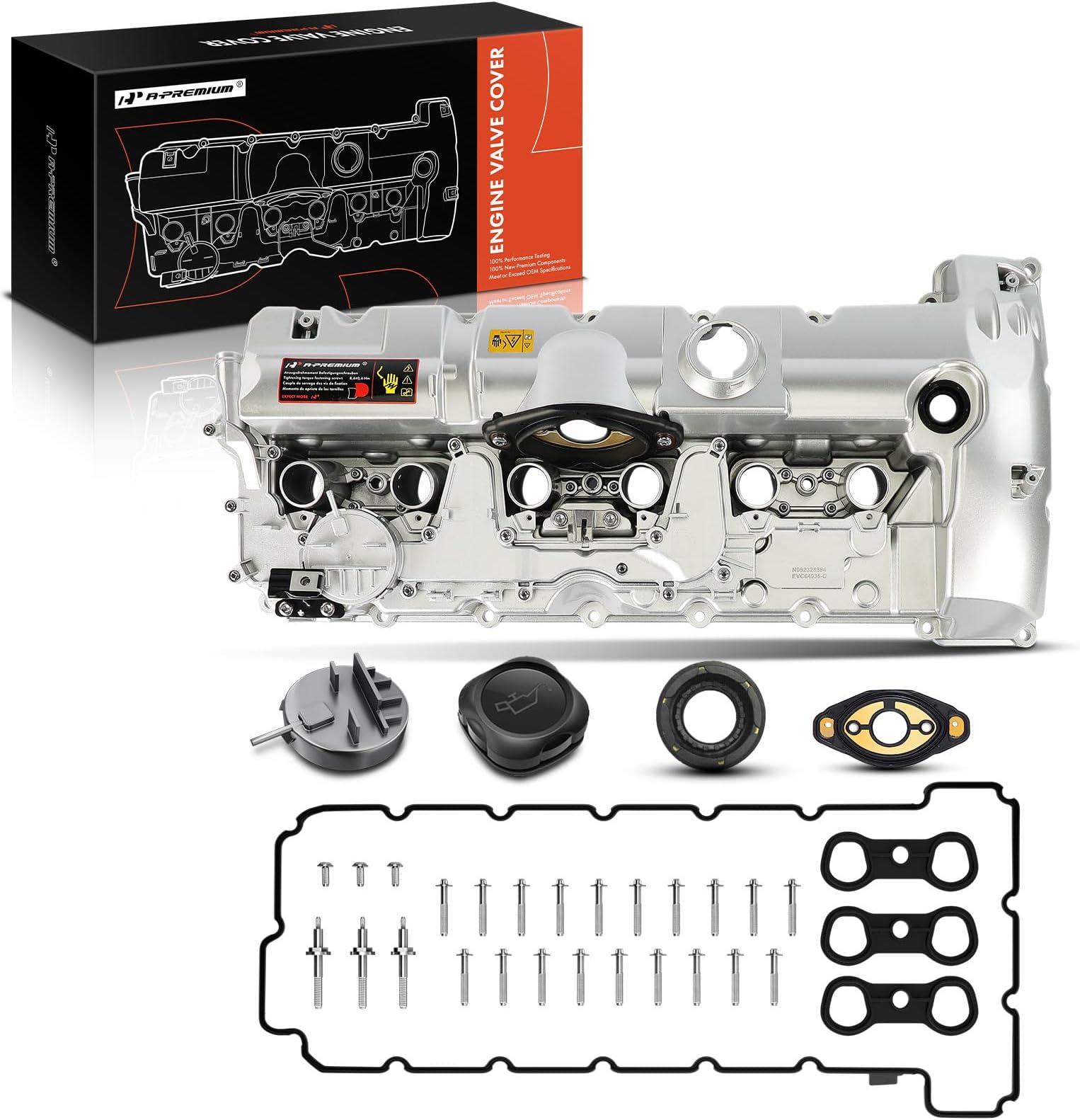 A-Premium Upgraded Aluminum Engine Valve Cover Kit - Compatible with ...