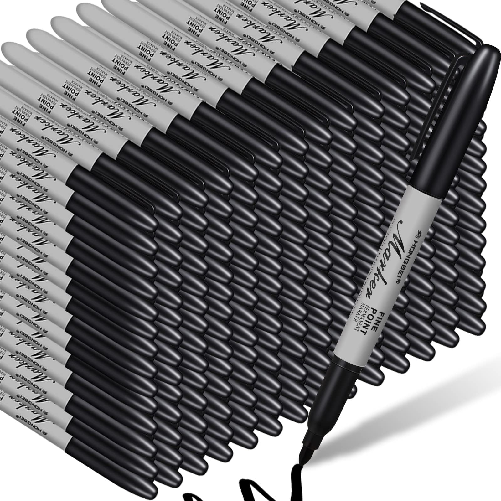 Amazon.com : Thenshop 500 Pack Permanent Markers Bulk Black Permanent ...